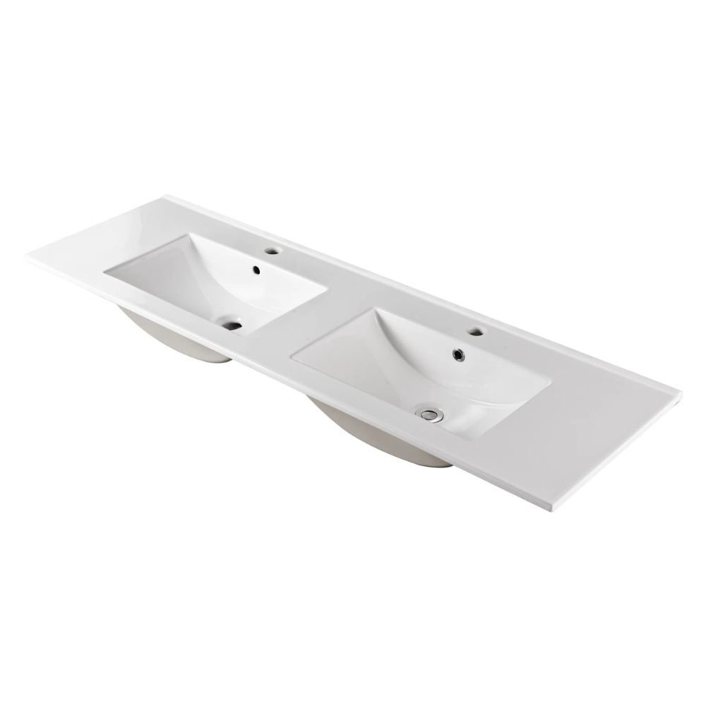 Rectangular Ceramic Double Basin 1500mm - Green Home Bathroom