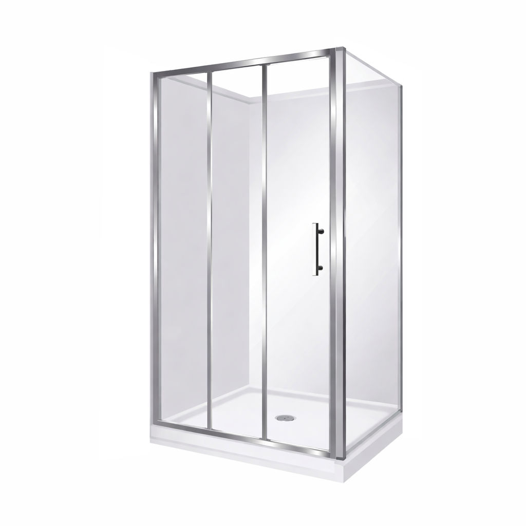 1000x1000 3 Panel Sliding Door Shower Box - Green Home Bathroom