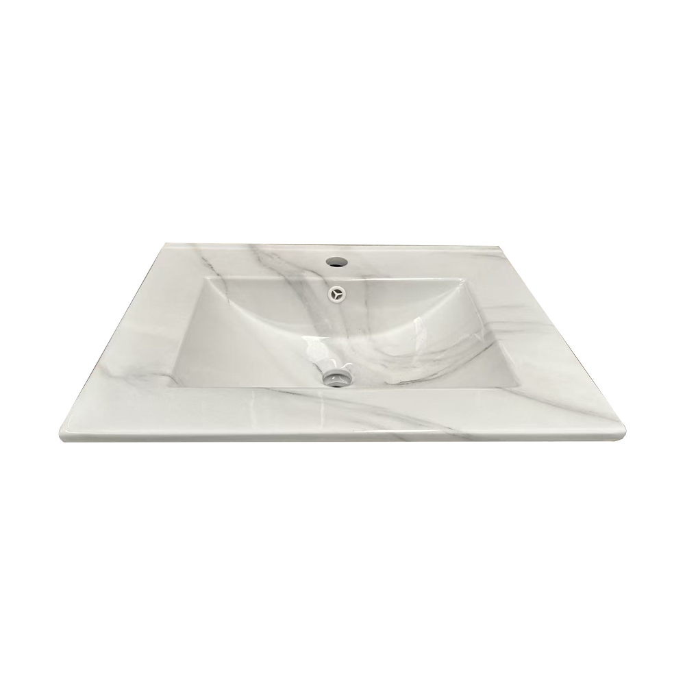Rectangle Art Marble Ceramic Basin 600 - Green Home Bathroom